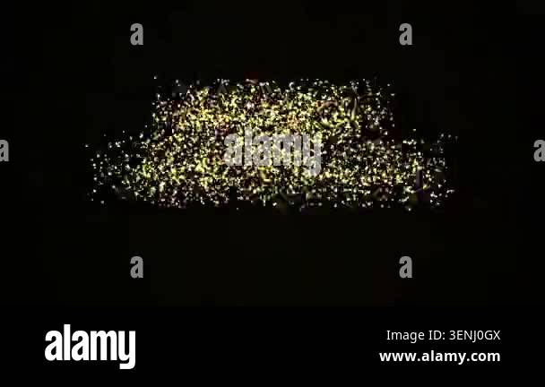 Sparkling Merry Christmas text animation with golden glitter particles ...