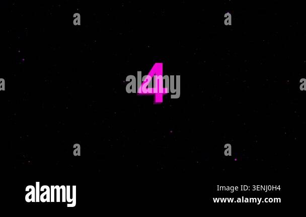 Pink 3D Numbers Countdown Animation on Black Background with Particles ...
