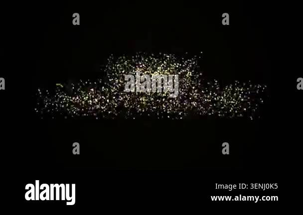 Golden Glittering 14th Anniversary Text Particle Animation on Black ...