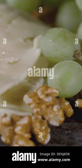 Super Slow Motion Super Slow Motion Closeup Green Grape Resting On Aged ...