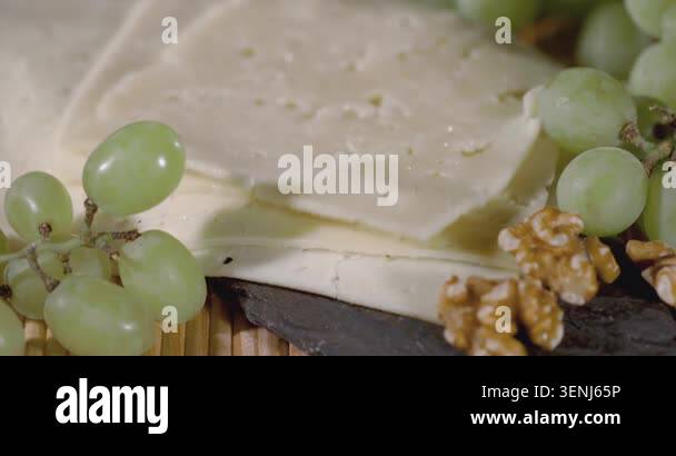 Super Slow Motion Super Slow Motion Wide Closeup Cheese Platter With ...