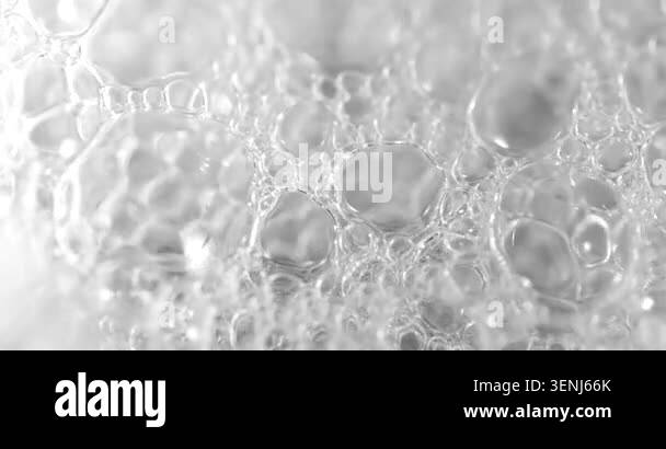 Super Slow Motion Monochrome Foam Texture Closeup Stock Video Footage ...