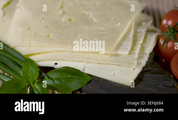 Super Slow Motion Super Slow Motion Sliced Cheese Basil Tomatoes ...