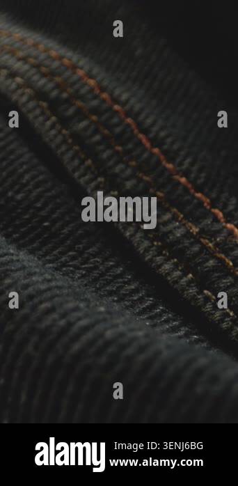Black Denim Seam Slider Moody Closeup, Lowkey Lighting Accentuates ...