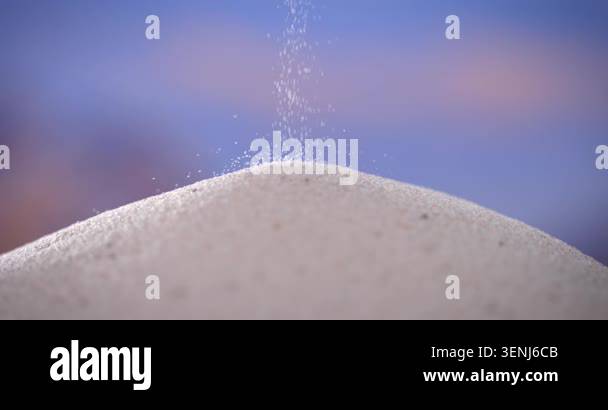 Super Slow Motion Sand Cascade Falling Onto Mound Stock Video Footage ...