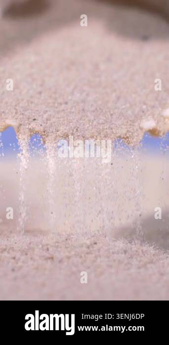 Super Slow Motion Undercut Sand Releasing Grains Stock Video Footage ...