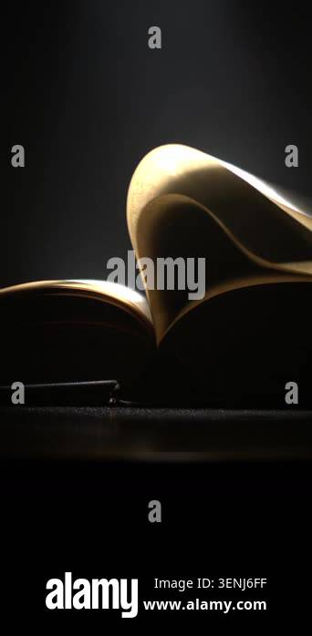 Super Slow Motion Open Book Pages Flipping Slow Motion Under Single ...