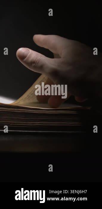 Gentle Hands Turning Old Book Pages, Warm Chiaroscuro Lighting ...
