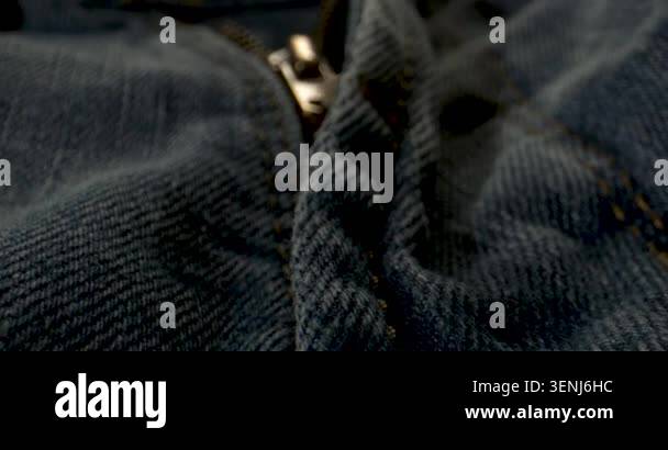 Denim Zipper Closeup With Metallic Slider And Rugged Fold, Moody Lowkey ...
