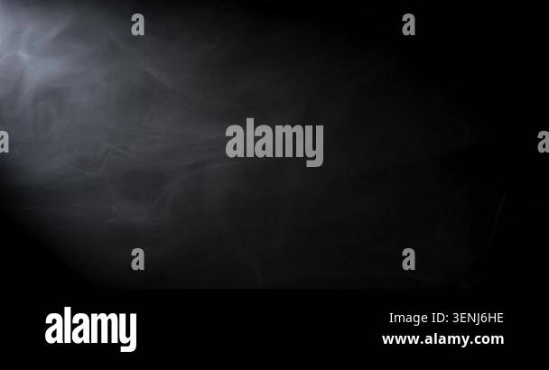 Smoke Drifting Across Black Background, Soft Backlight Revealing Wispy ...
