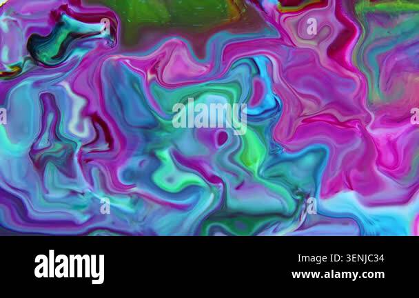 Colorful paint layers form a dynamic surface with depth and rhythm ...