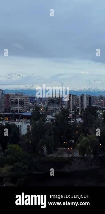 Panning view of Tibetan prayer flags, Santa Lucia Hill, Santiago ...