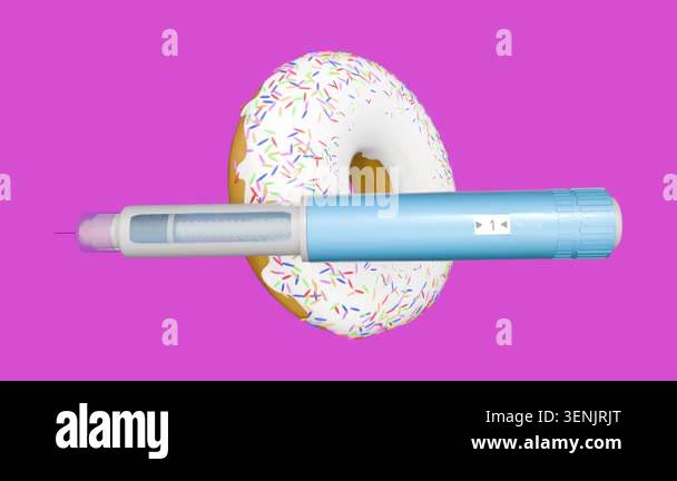 A 3d animation of white sprinkle donut spins continuously in the ...