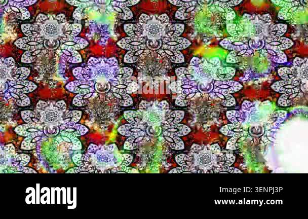 Motion footage background with colorful elements. Flowers. Vintage ...