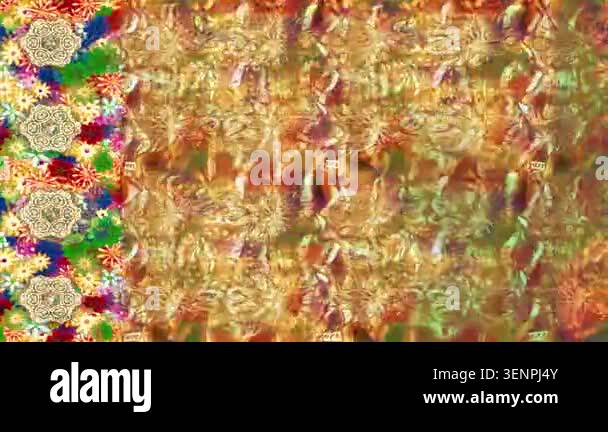 Motion footage background with colorful elements. Flowers. Vintage ...