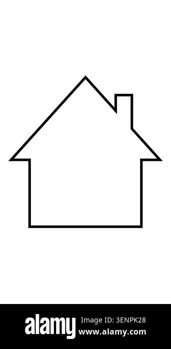 2D animation of a simple line art house revealing a floating heart icon ...