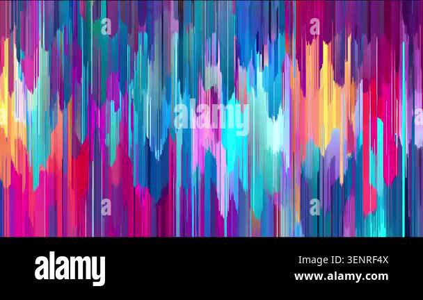 Vertical color streaks dripping and shifting across abstract panoramic ...