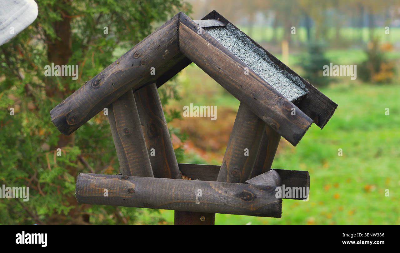 Filling bird feeder with seeds Stock Video Footage - Alamy