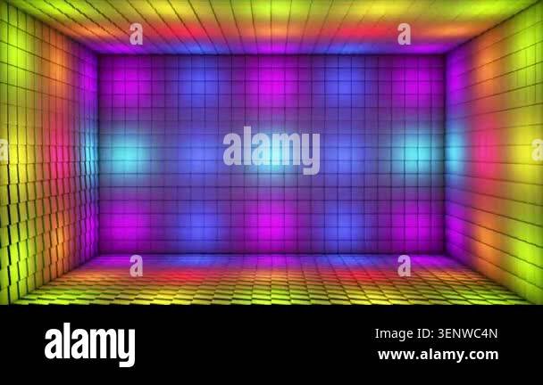 Broadcast Pulsating Switching Hi-Tech Blinking Illuminated Cubes Room ...