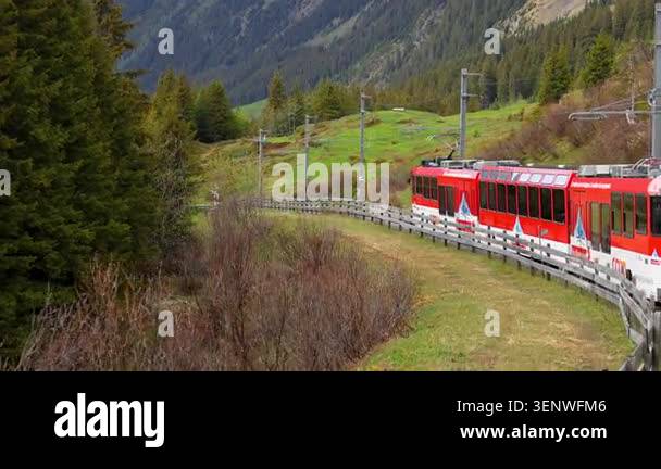 Wengen, Switzerland - May 11, 2026:Scenic view of a mountain train ...