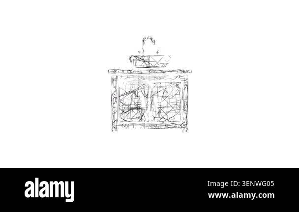Sketch style minimal bathroom vanity icon animation - smooth ...