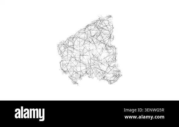 Sketch style minimal West-Vlaanderen outline map animation - smooth ...