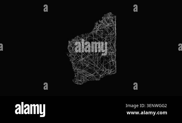 Sketch style minimal Western Australia outline map animation - smooth ...