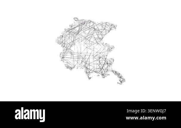 Sketch style minimal Friuli-Venezia Giulia outline map animation ...