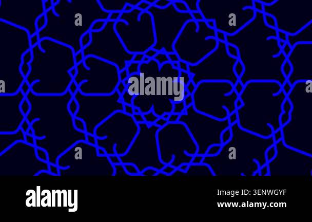 Magenta neon kaleidoscope lattice with elegant symmetrical motion loop ...