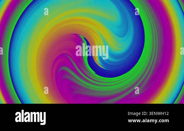 Rainbow fluid vortex spiral with vibrant rotating abstract motion loop ...