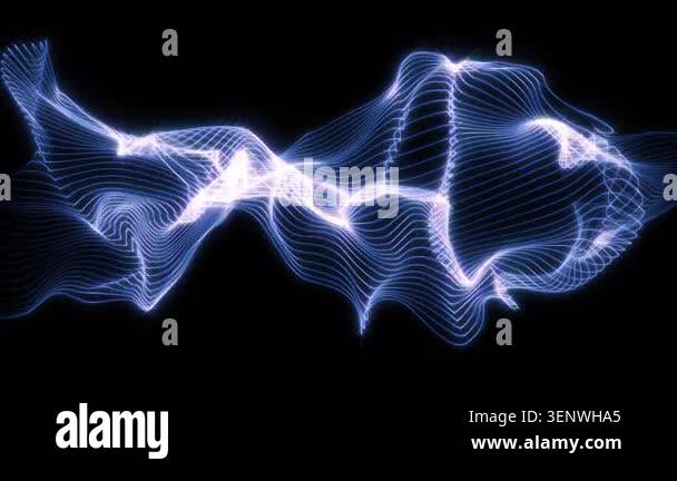Dynamic Blue Wave Lines Glowing Energy Video Animated Background Stock ...