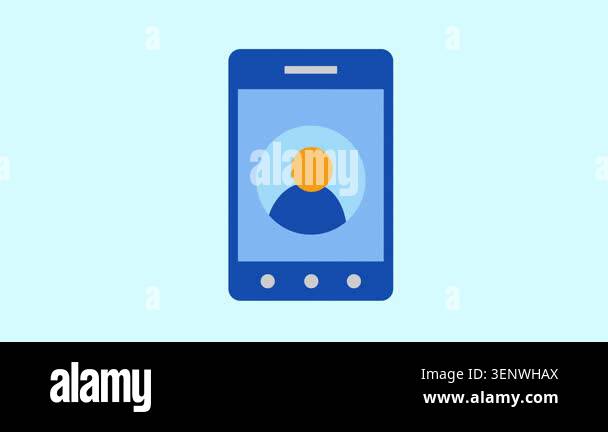 Phone Call Icon 2d Animation ux ui with Alpha Matte Stock Video Footage ...