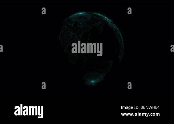 Earth Rotate a Round on Black Video Background Stock Video Footage - Alamy
