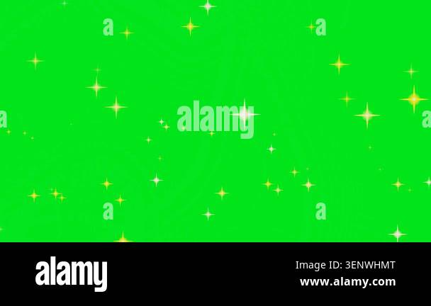 Sparkling Twinkling Stars Animation on Green Screen Stock Video Footage ...