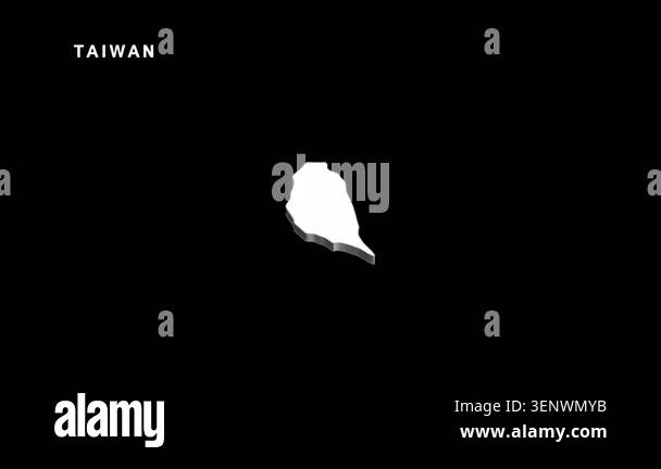 Informative video showing a white three dimensional map of taiwan, also ...