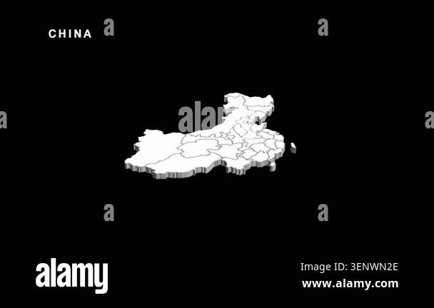 Digital three dimensional map of china with its provinces and regions ...
