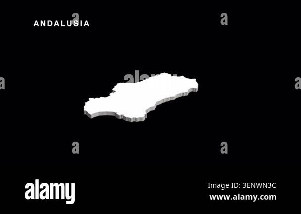 White 3d map of andalusia rotating. Clean, modern, and informative ...