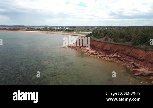 Aerial view of the coastal landscape in prince edward island Canada ...