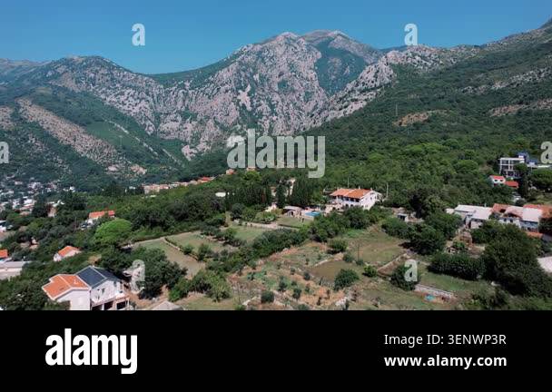Aerial drone view of Talici Hill Rustic Villa near Sutomore in ...