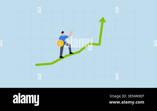 Investment strategy to earn money, 4k animation of Businessman investor ...