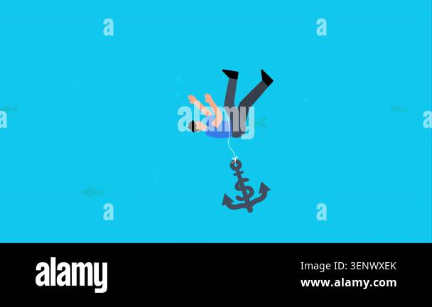 Money to rescue, 4k animation of businessman leaps over a gap in the ...