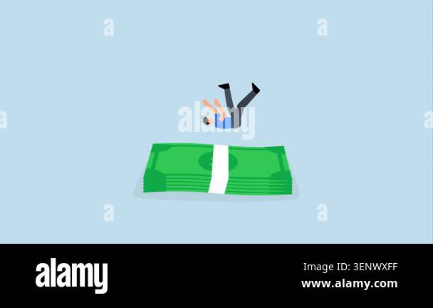 Harvest money from investment profit, 4k animation of Businessman ...