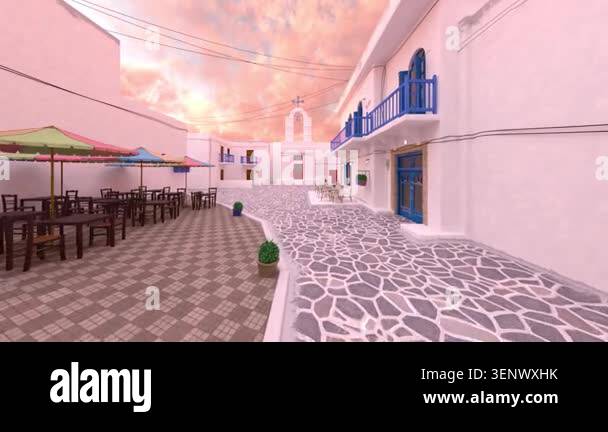 3D rendering of the cobblestone streets Stock Video Footage - Alamy