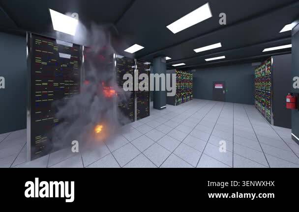 3D rendering of the server room Stock Video Footage - Alamy