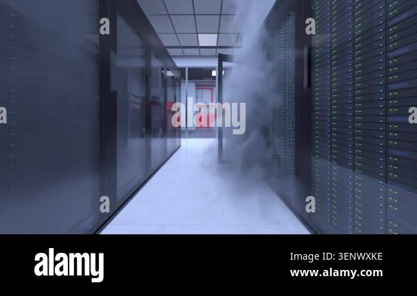 3D rendering of the server room Stock Video Footage - Alamy