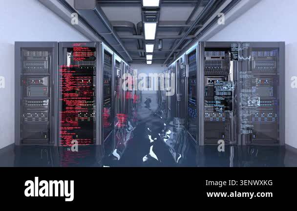 3D rendering of the server room Stock Video Footage - Alamy