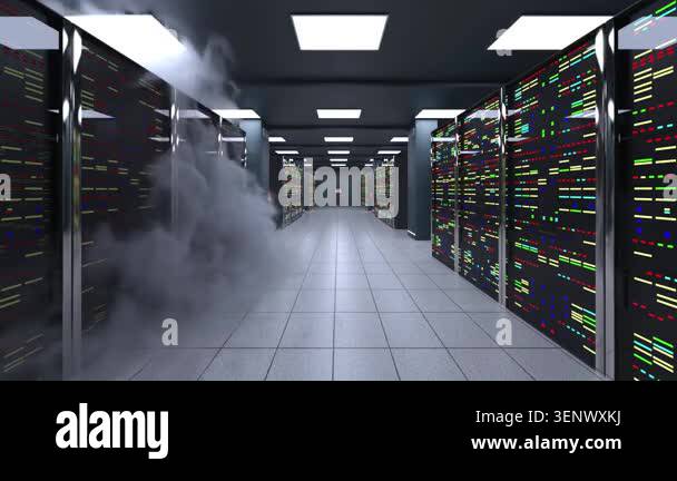3D rendering of the server room Stock Video Footage - Alamy