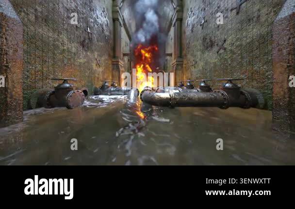 3D rendering of the drainage channel Stock Video Footage - Alamy