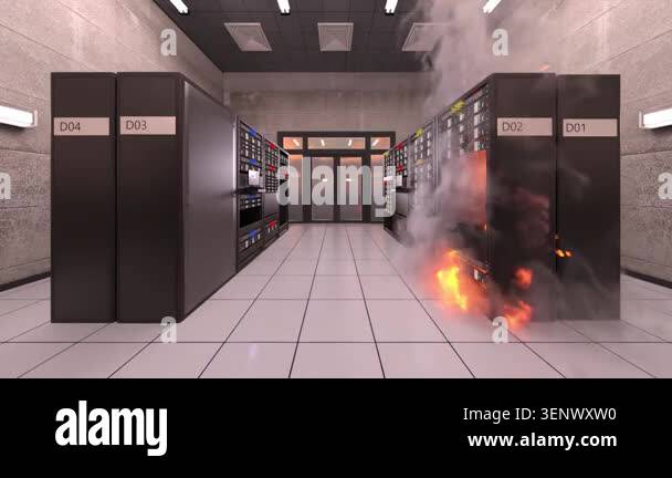 3D rendering of the server room Stock Video Footage - Alamy