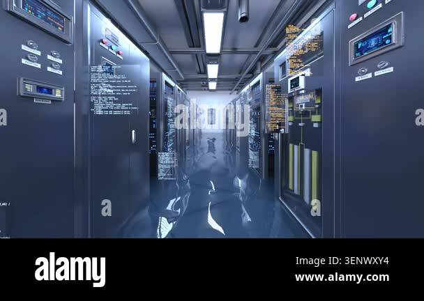 3D rendering of the server room Stock Video Footage - Alamy